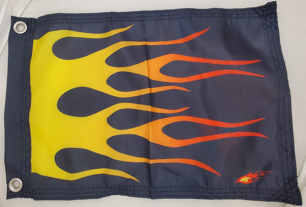 DuneRats® Red-Yellow Flames Custom ATV, UTV, MC Safety Whip Flag 12"x1